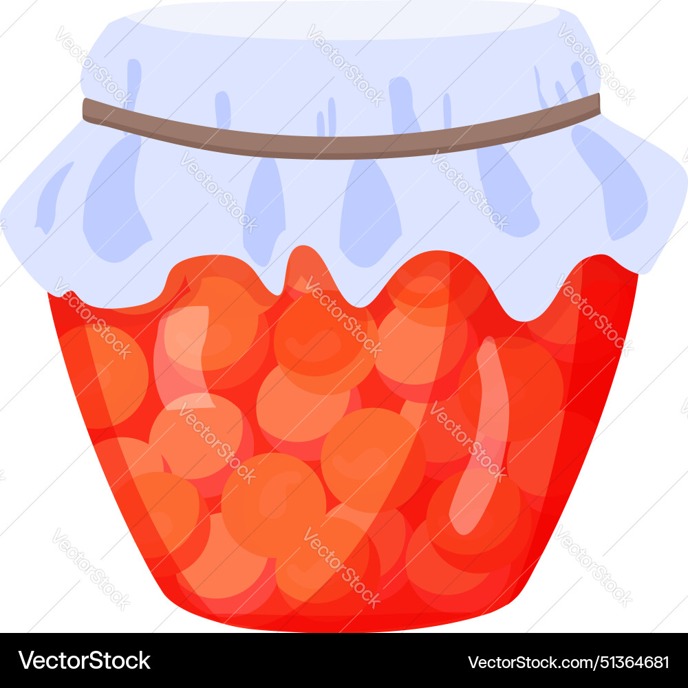 Cartoon of a jar red jam Royalty Free Vector Image
