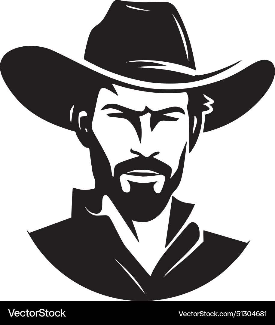 Cowboy - minimalist and flat logo Royalty Free Vector Image