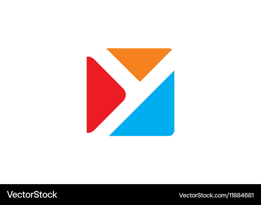 Letter y square color logo Royalty Free Vector Image