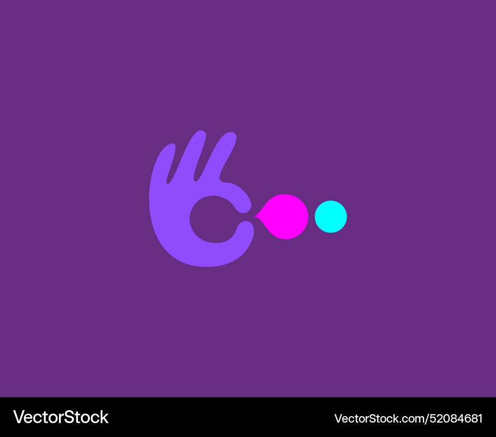 Ok sign logo design creative letter c and speech Vector Image