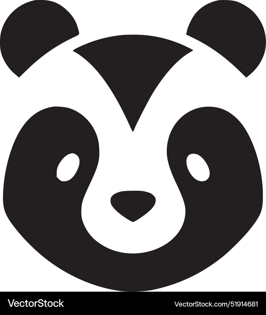 Panda - black and white isolated icon Royalty Free Vector