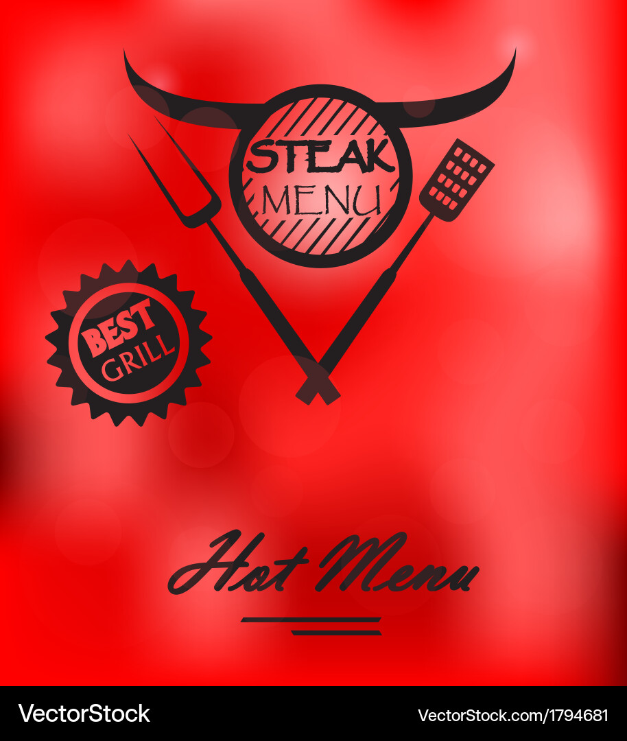 Steak menu poster Royalty Free Vector Image - VectorStock