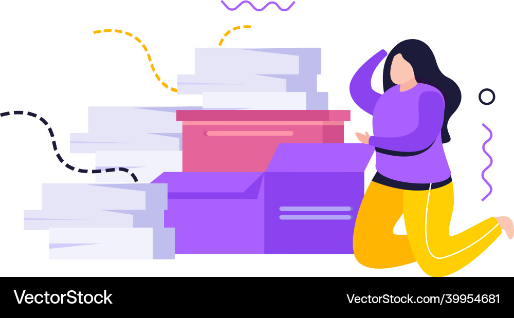 Too much work composition Royalty Free Vector Image