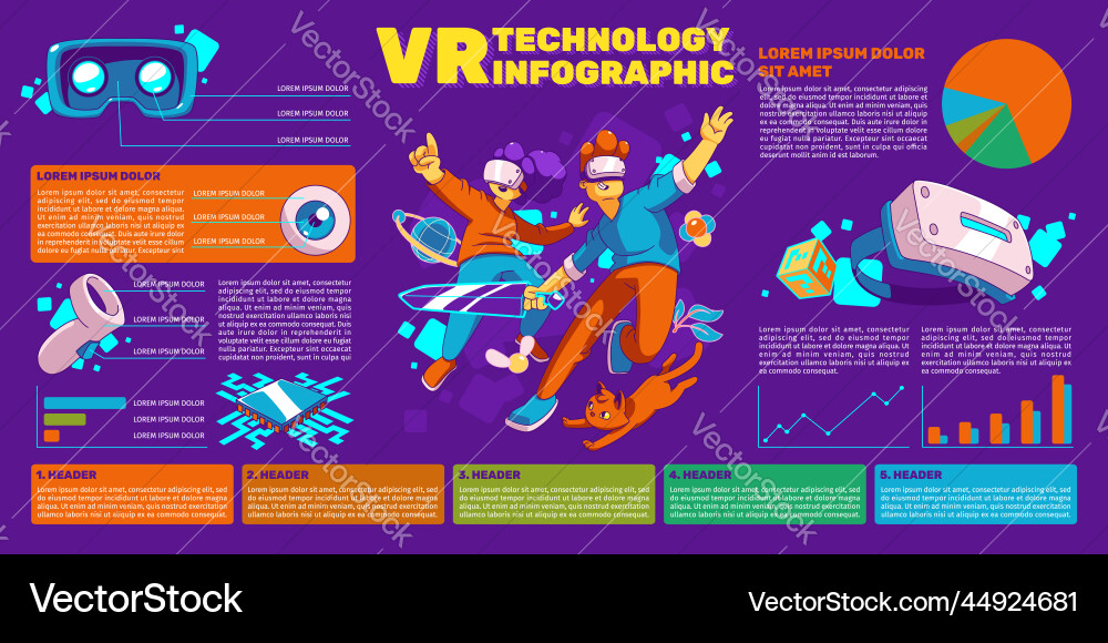 Vr technology infographic visual chart banner Vector Image