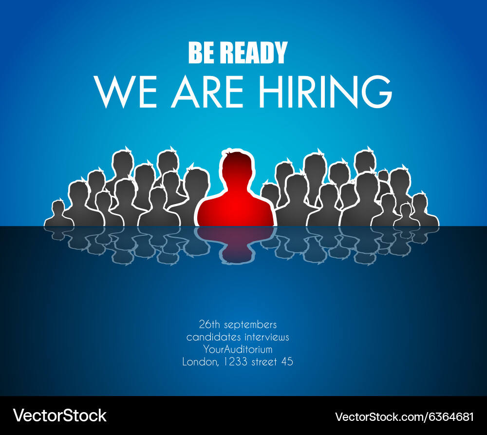We are hiring background for your posters Vector Image