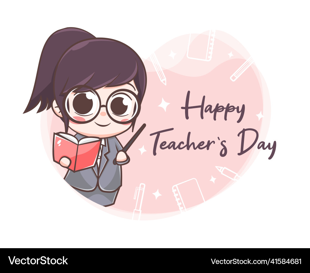 World teachers day cartoon Royalty Free Vector Image