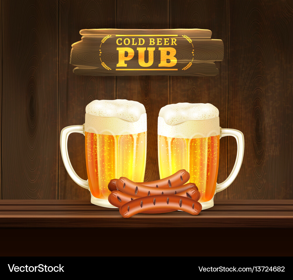 Beer pub Royalty Free Vector Image - VectorStock