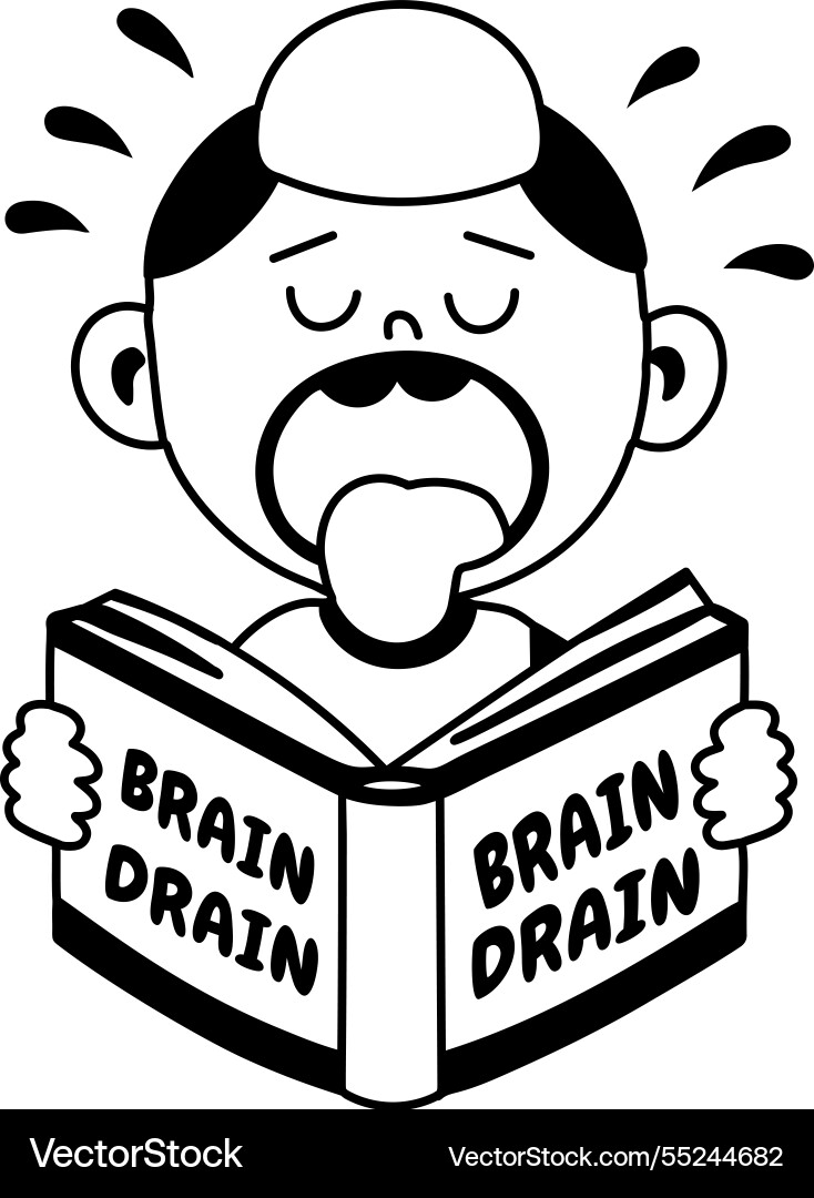 Brain drain Royalty Free Vector Image - VectorStock