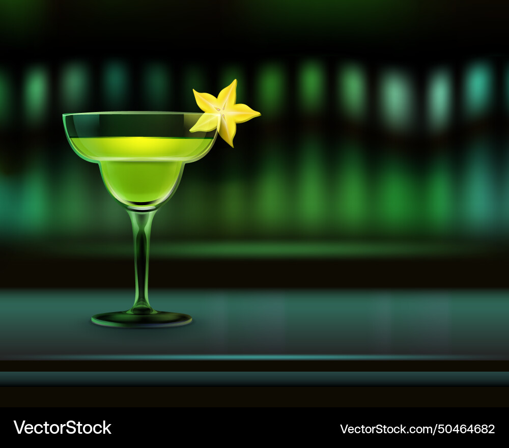 Cocktail on bar counter Royalty Free Vector Image