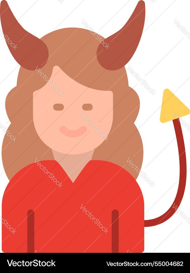 Devil flat icon design Royalty Free Vector Image