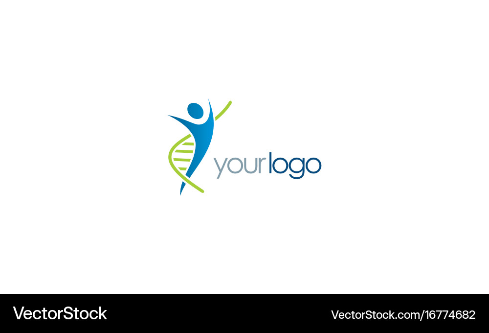DNA Health & Wellness Logo Royalty Free Vector Image