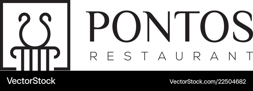 Greek style logo design Royalty Free Vector Image