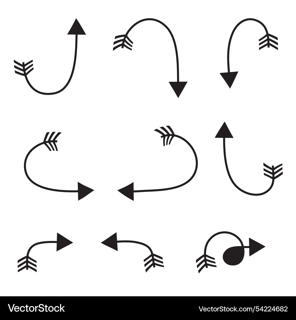 Hand drawn arrows icons set arrow icon with Vector Image