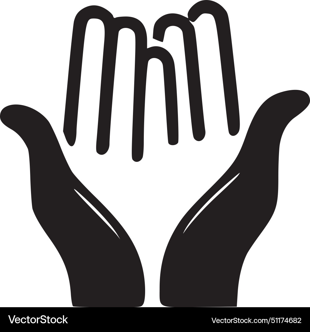 Hands - black and white isolated icon Royalty Free Vector