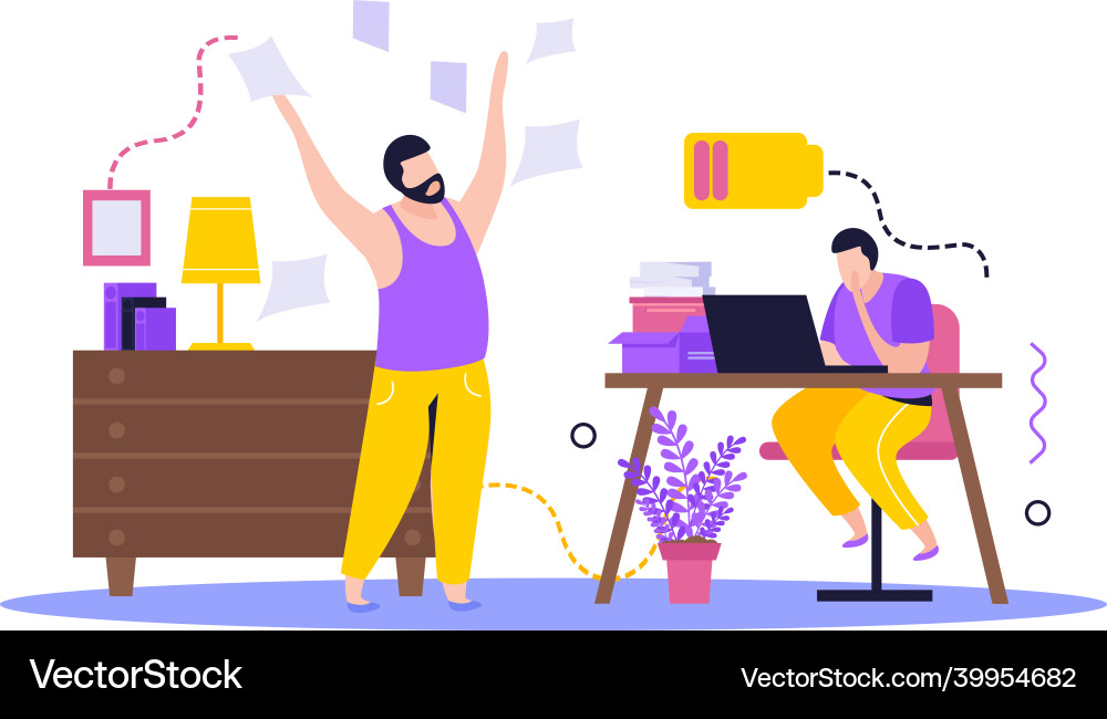 No more work composition Royalty Free Vector Image