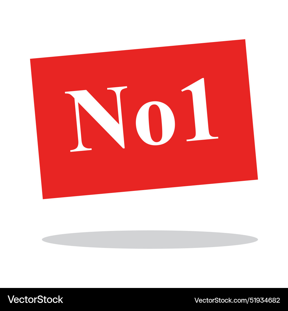 No1 label icon top level Royalty Free Vector Image