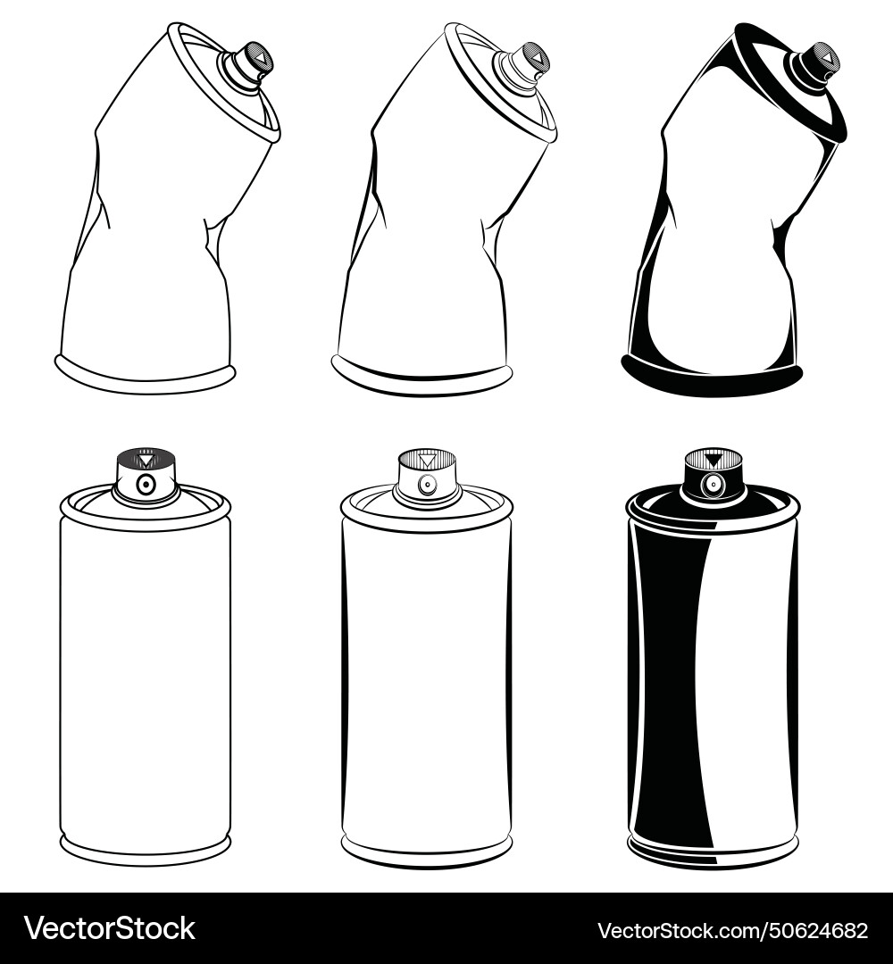 Spray cans 3 versions Royalty Free Vector Image