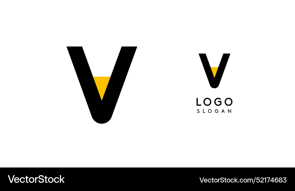 Bauhaus flat unique letter v color logo Royalty Free Vector