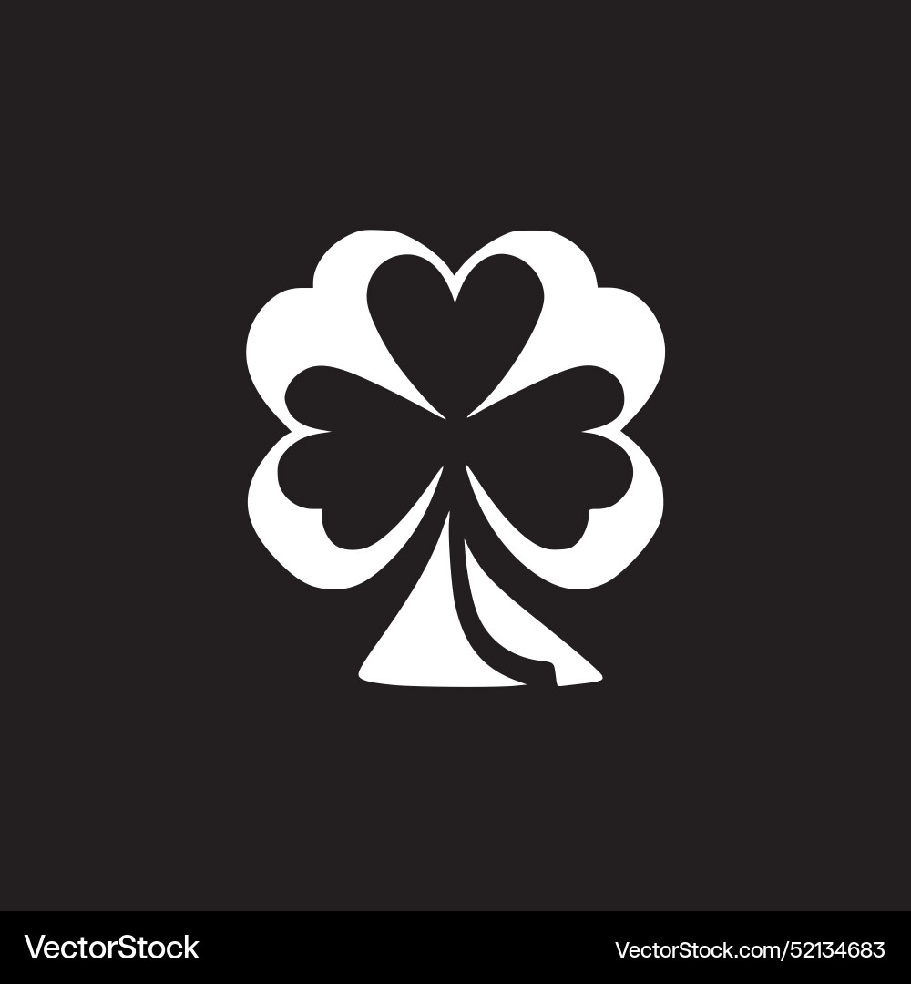 Four leaf clover - black and white Royalty Free Vector Image