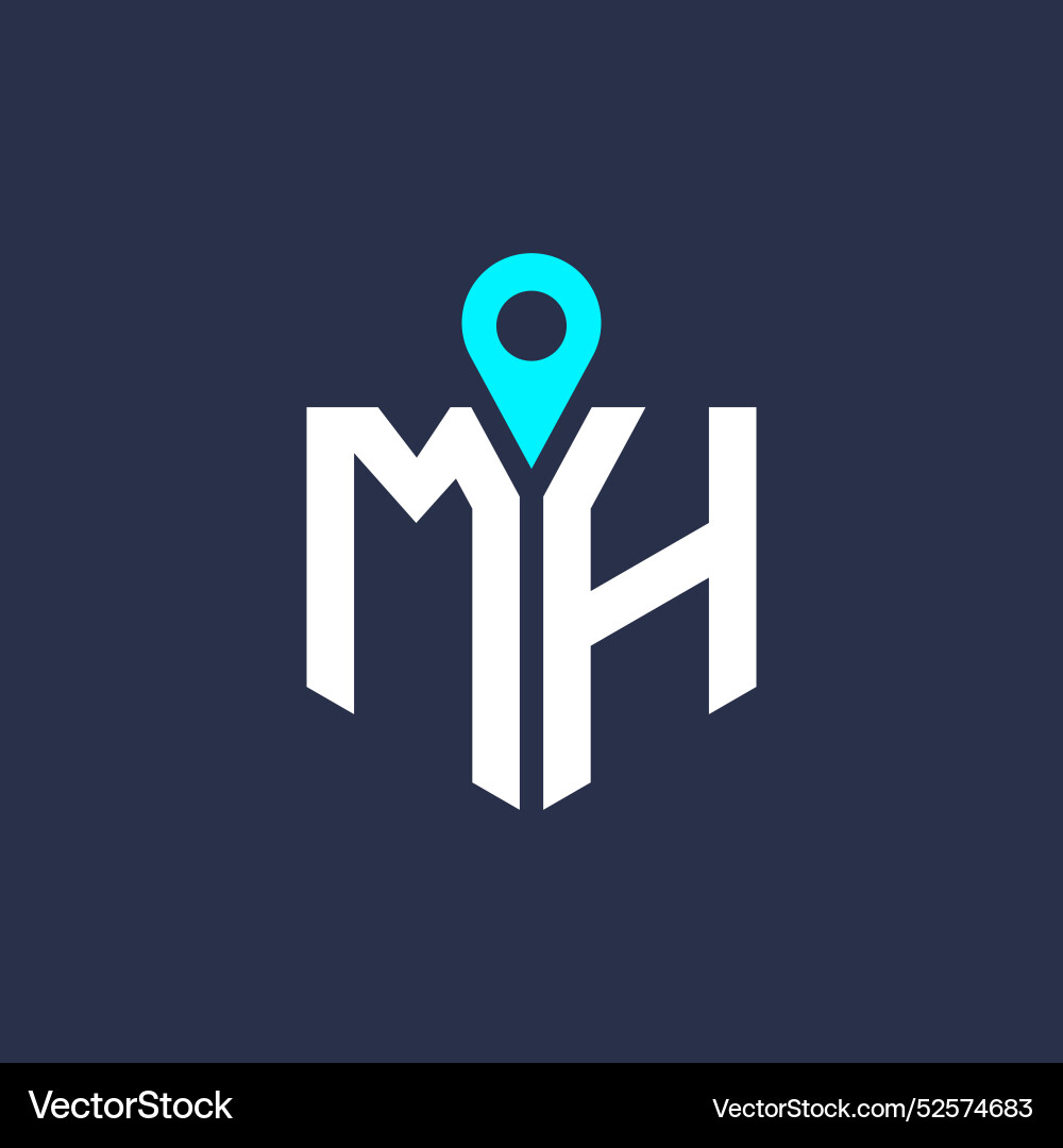 Mh location logo design for recruitment Royalty Free Vector
