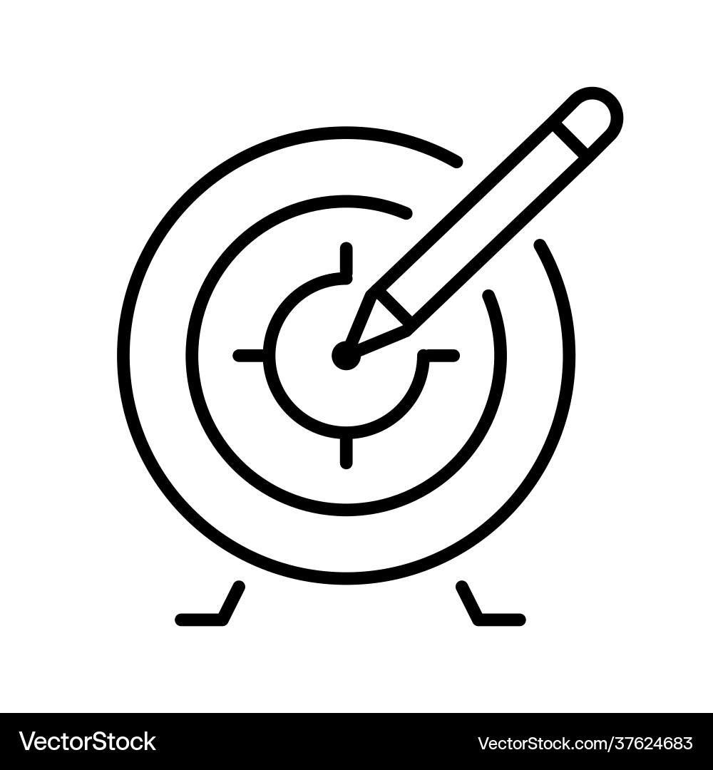 Monochrome target with accuracy arrow icon Vector Image
