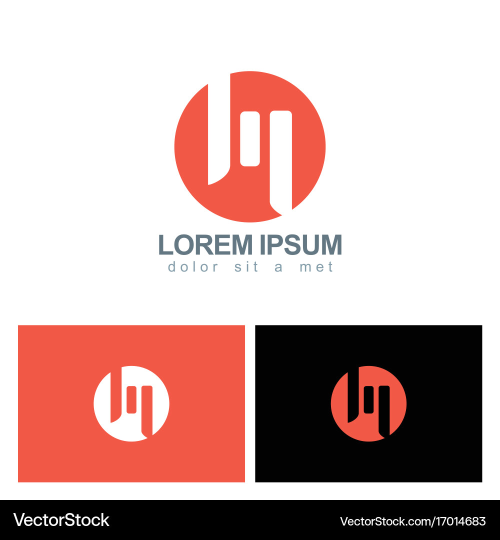 Round letter m shape logo Royalty Free Vector Image