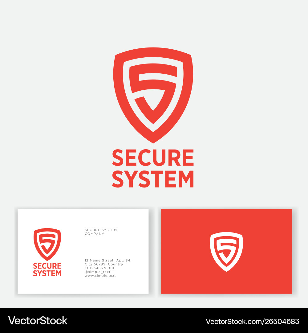 Secure System Shield Logo Royalty Free Vector Image
