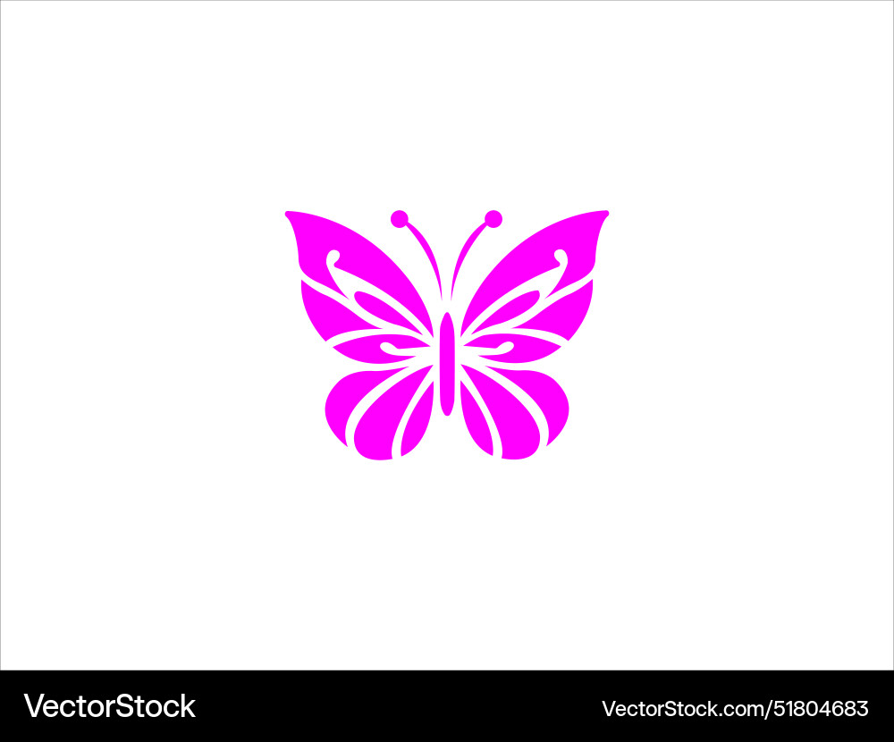 Simple butterfly logo design Royalty Free Vector Image