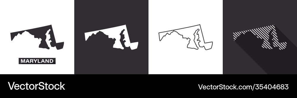 State maryland map united states Royalty Free Vector Image