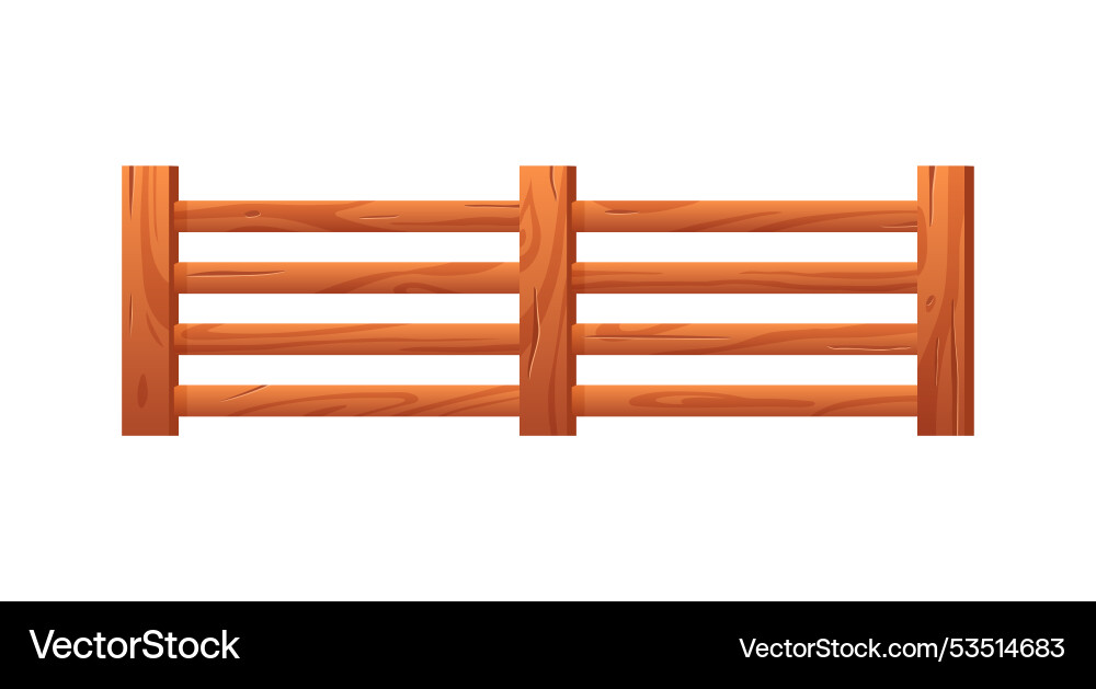 Wooden fence flat garden Royalty Free Vector Image