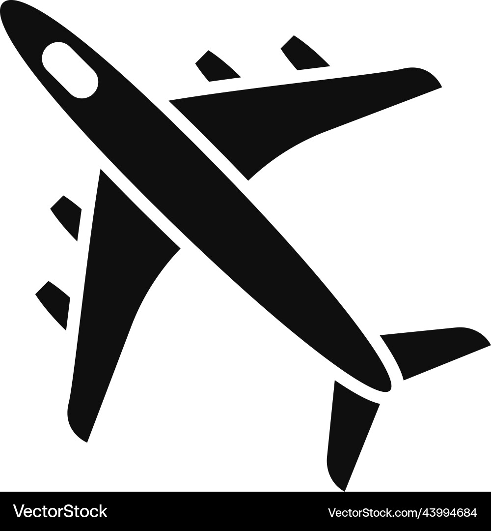 Airplane icon black air force symbol flight sign Vector Image