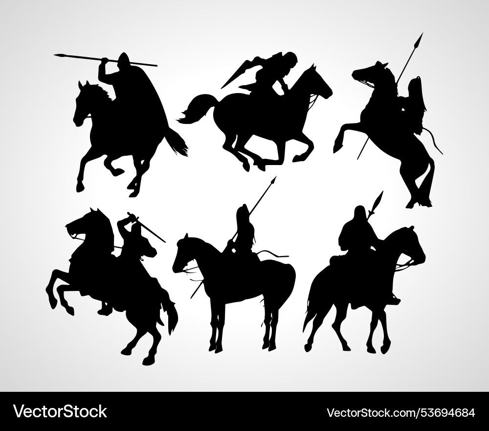 Cavalry silhouette Royalty Free Vector Image - VectorStock