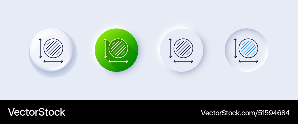 Circle area line icon territory dimension sign Vector Image