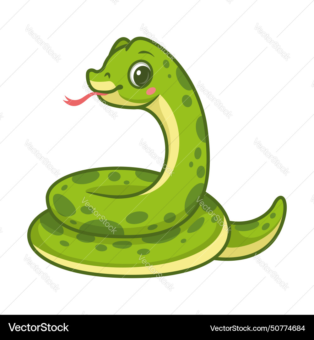 Cute snake cartoon Royalty Free Vector Image - VectorStock