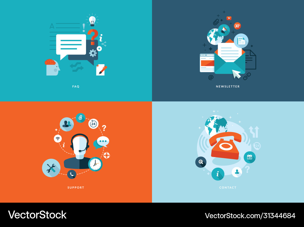 Flat design concept icons for online services Vector Image