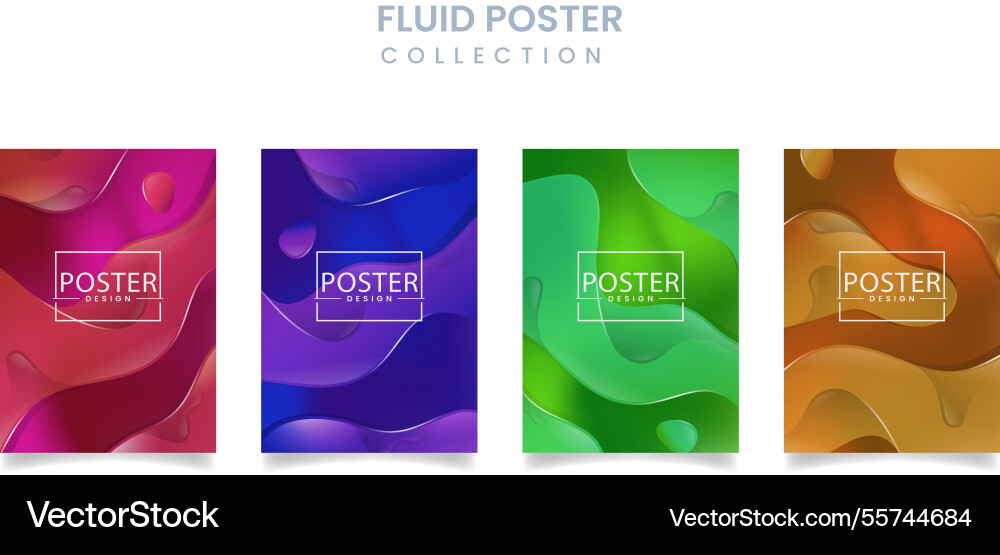 Fluid Poster Sammlung Lizenzfreies Vektorbild