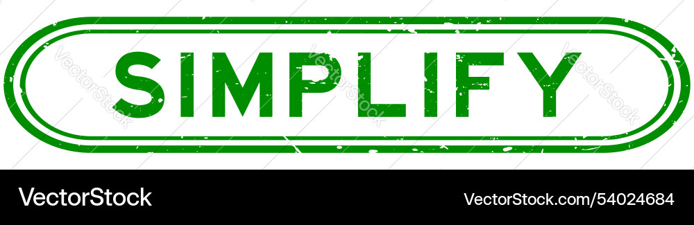 Grunge green simplify word rubber seal stamp Vector Image
