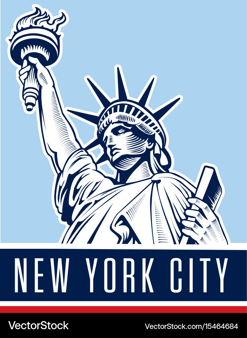 Liberty statuenyc usa Royalty Free Vector Image
