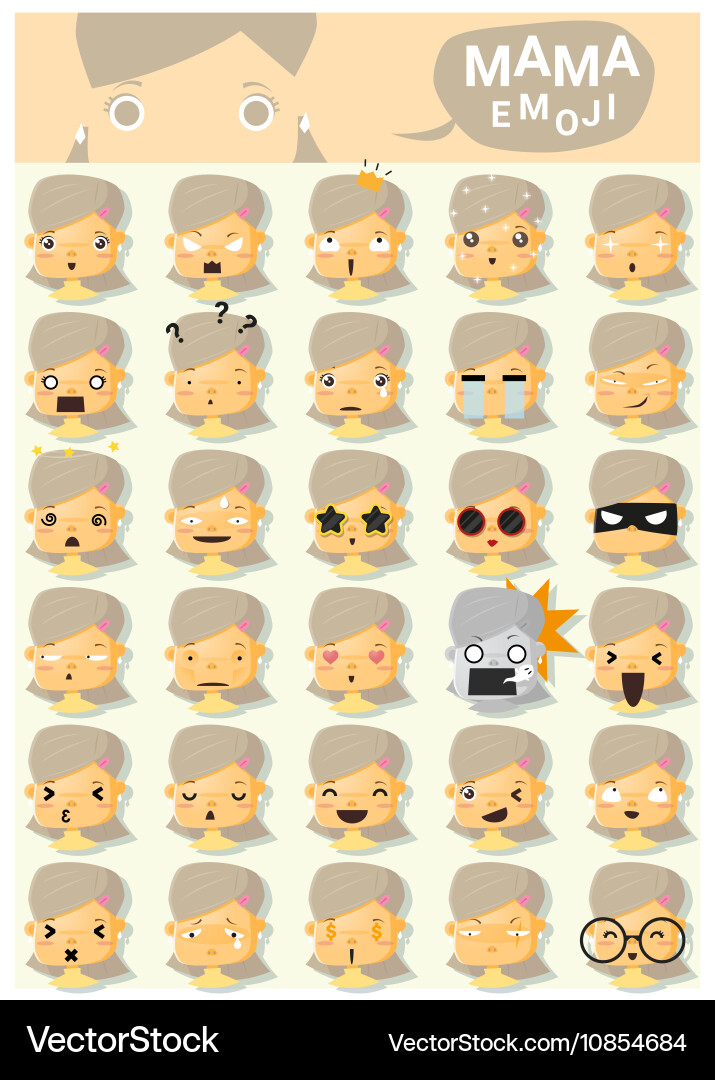 Mama emoji icons Royalty Free Vector Image - VectorStock