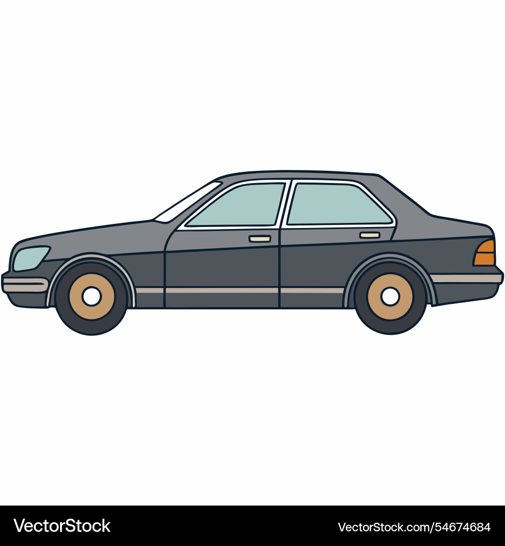 Mercedes car flat design Royalty Free Vector Image