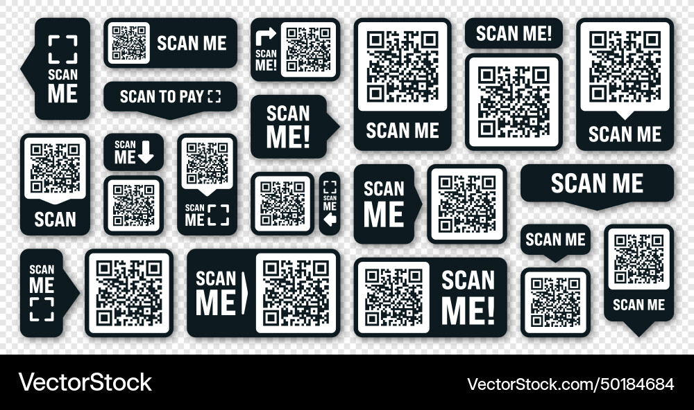QR Code Payment Sticker Royalty Free Vector Image