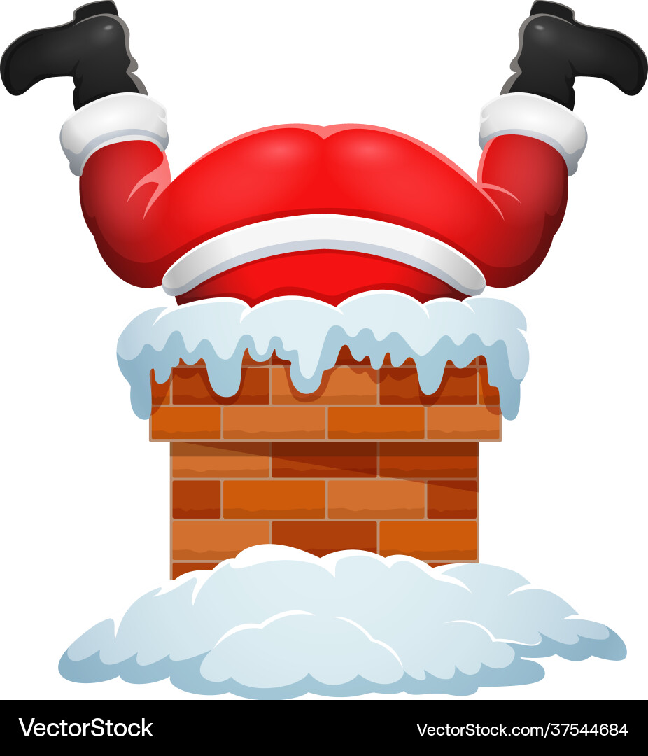 Santa Stuck in Chimney Royalty Free Vector Image