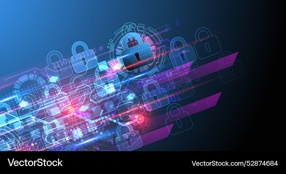 Secure digital background virtual confidential Vector Image