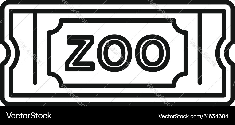 Simple zoo ticket granting entry to a wildlife Vector Image