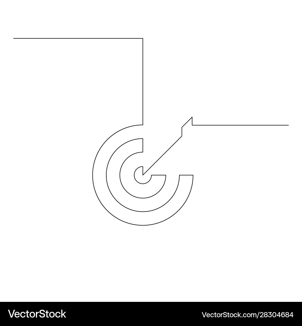 Single Line Arrow Target Royalty Free Vector Image
