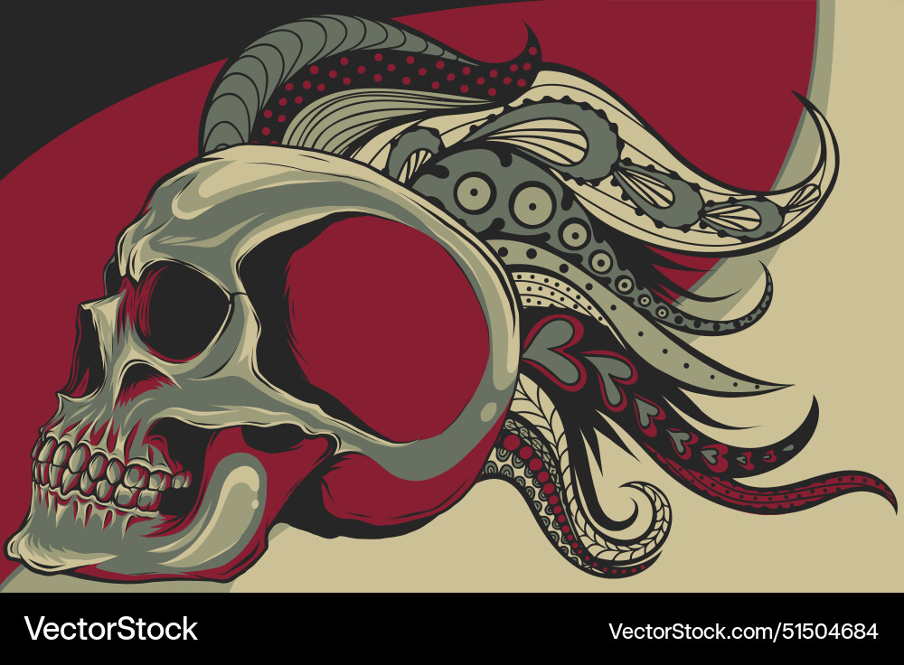 Skull with mandala Royalty Free Vector Image - VectorStock