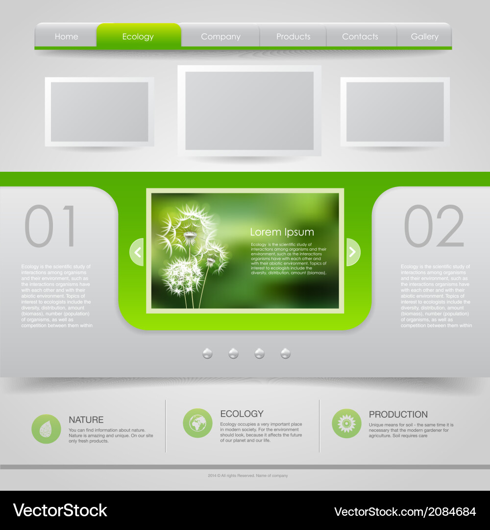 Web site design ecology background Royalty Free Vector Image