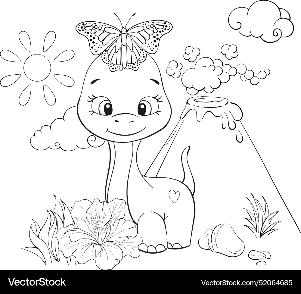 Baby dinosaur diplodocus clipart Royalty Free Vector Image
