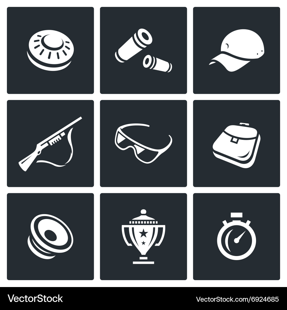 Clay Shooting Icons - Ammunition & Targets Vector Image