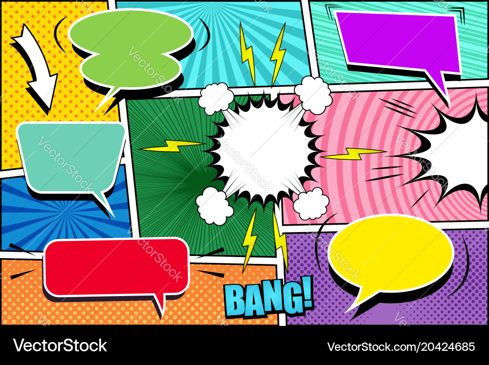 Comic book page template Royalty Free Vector Image